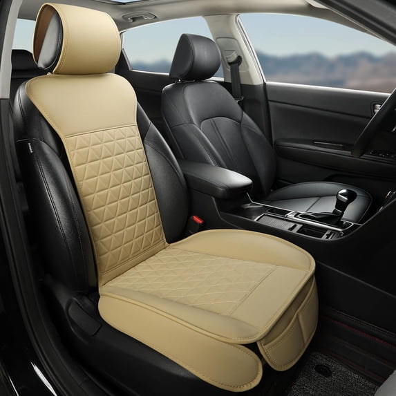 1-Pack Front Seat Cover, Faux Leather Seat Bottom Cover with Partial ...