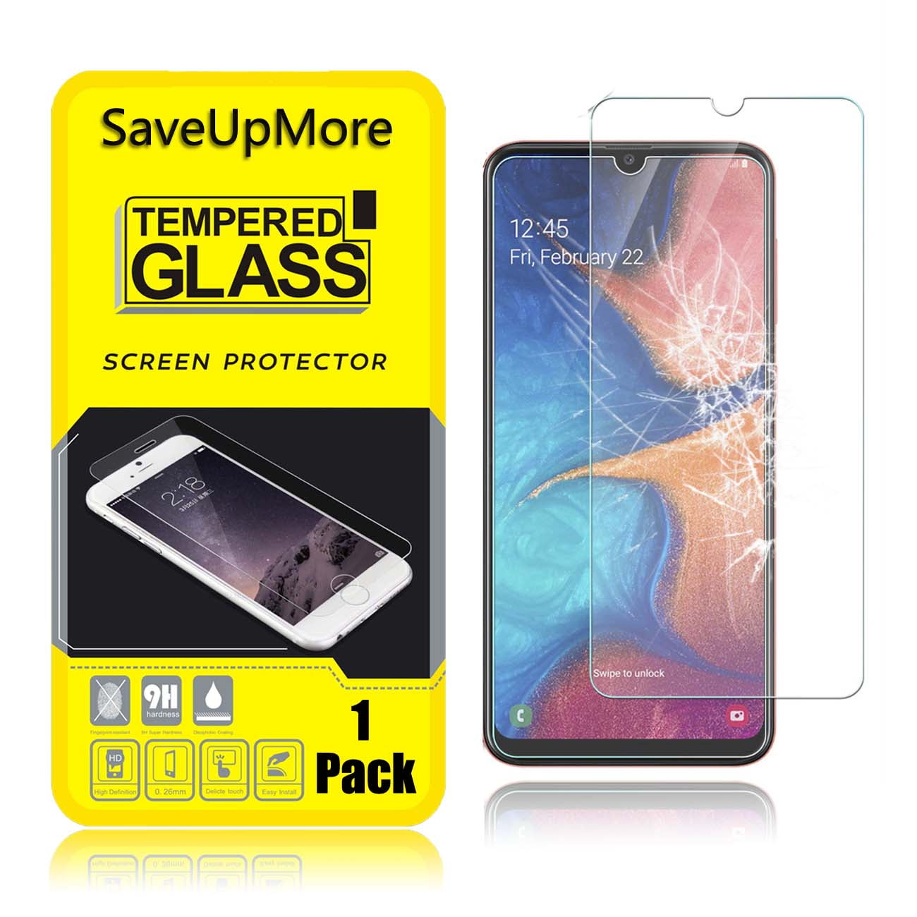 1-Pack Galaxy A20 A30 Screen Protector, Njjex 9H Hardness Scratch ...
