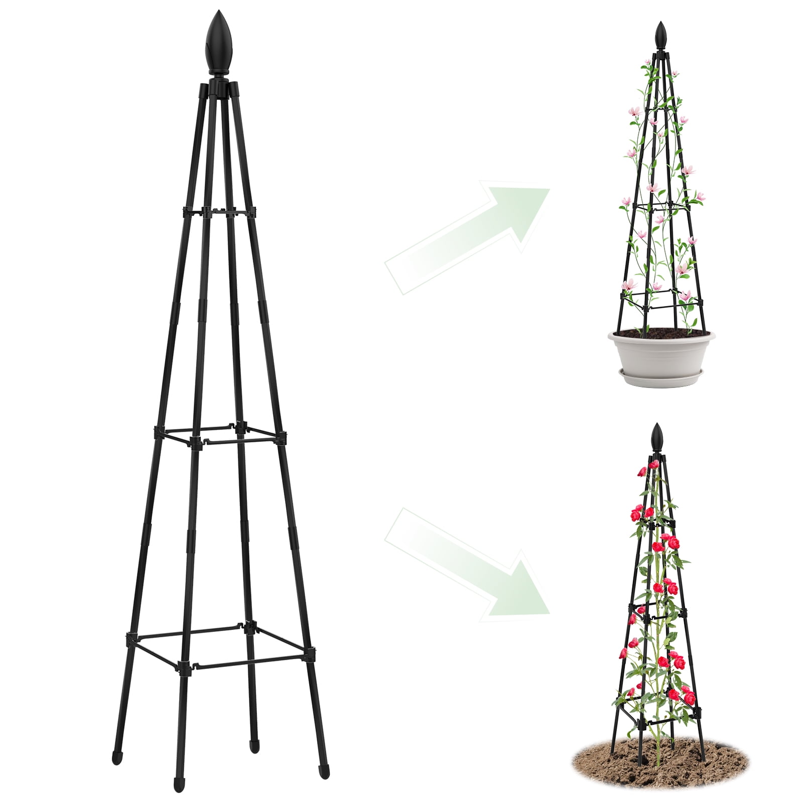 1 Pack Garden Trellis for Climbing Plants, Outdoor Support Tower ...