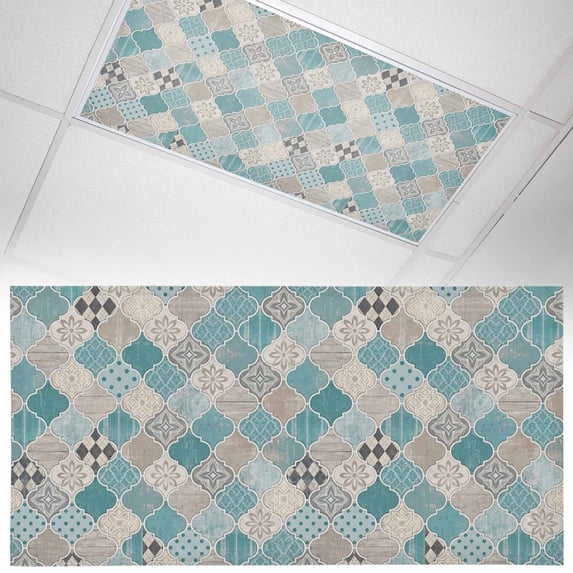 1 Pack Geometric Morocco Fluorescent Light Covers for Ceiling Lights ...
