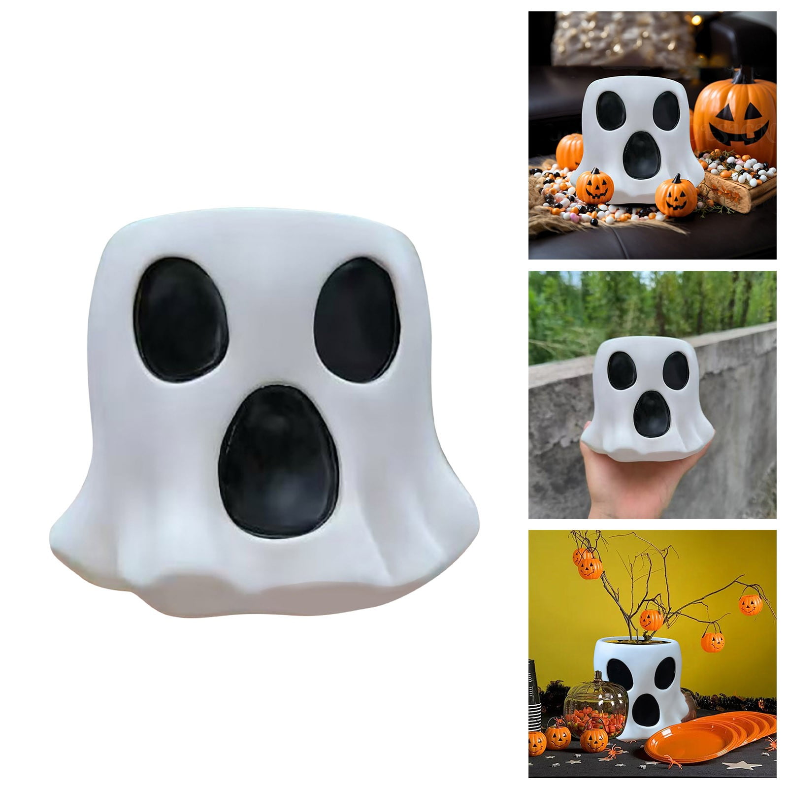1 Pack Ghost Bucket Decor, Halloween Vase Cutest Ghost Candy Bowl ...