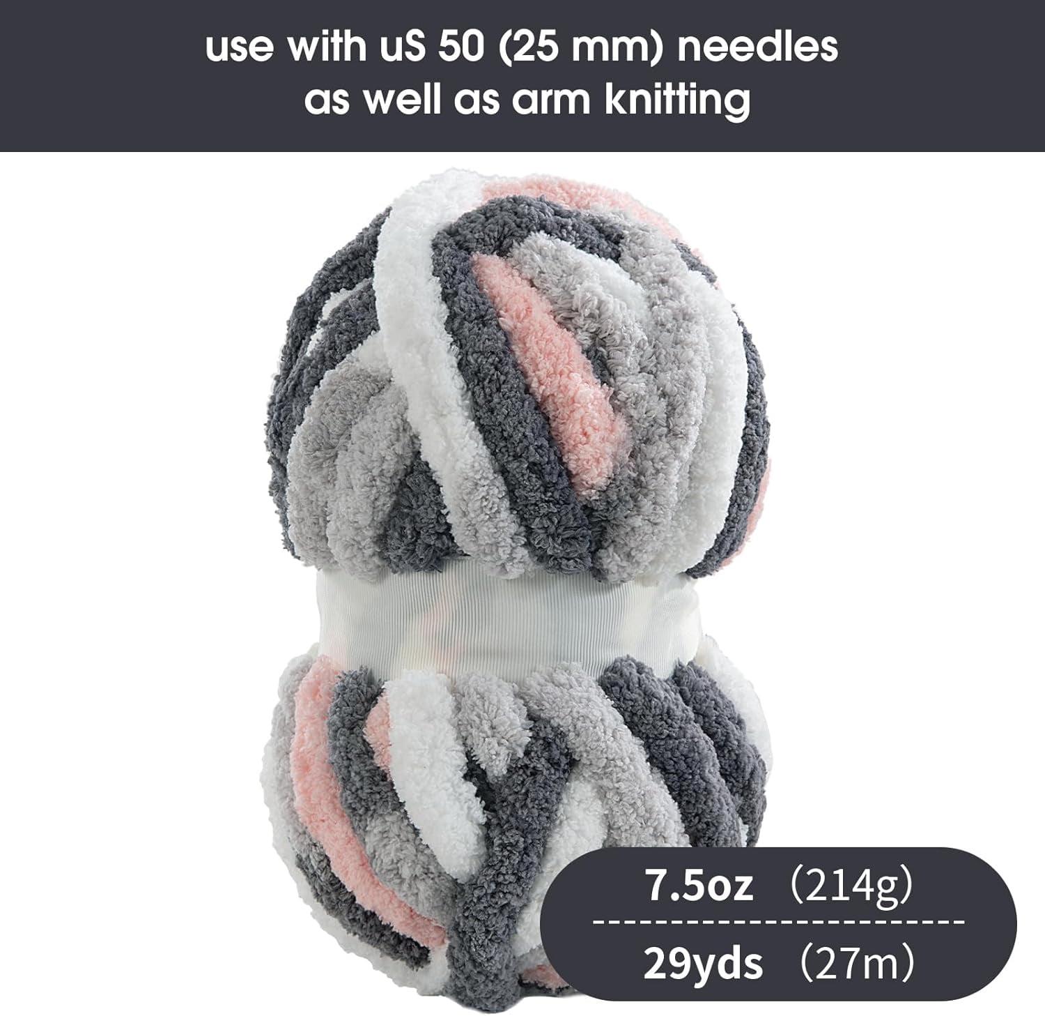 1 Pack Giant Chunky Yarn for Crocheting,Super Bulky Large Soft Fluffy ...