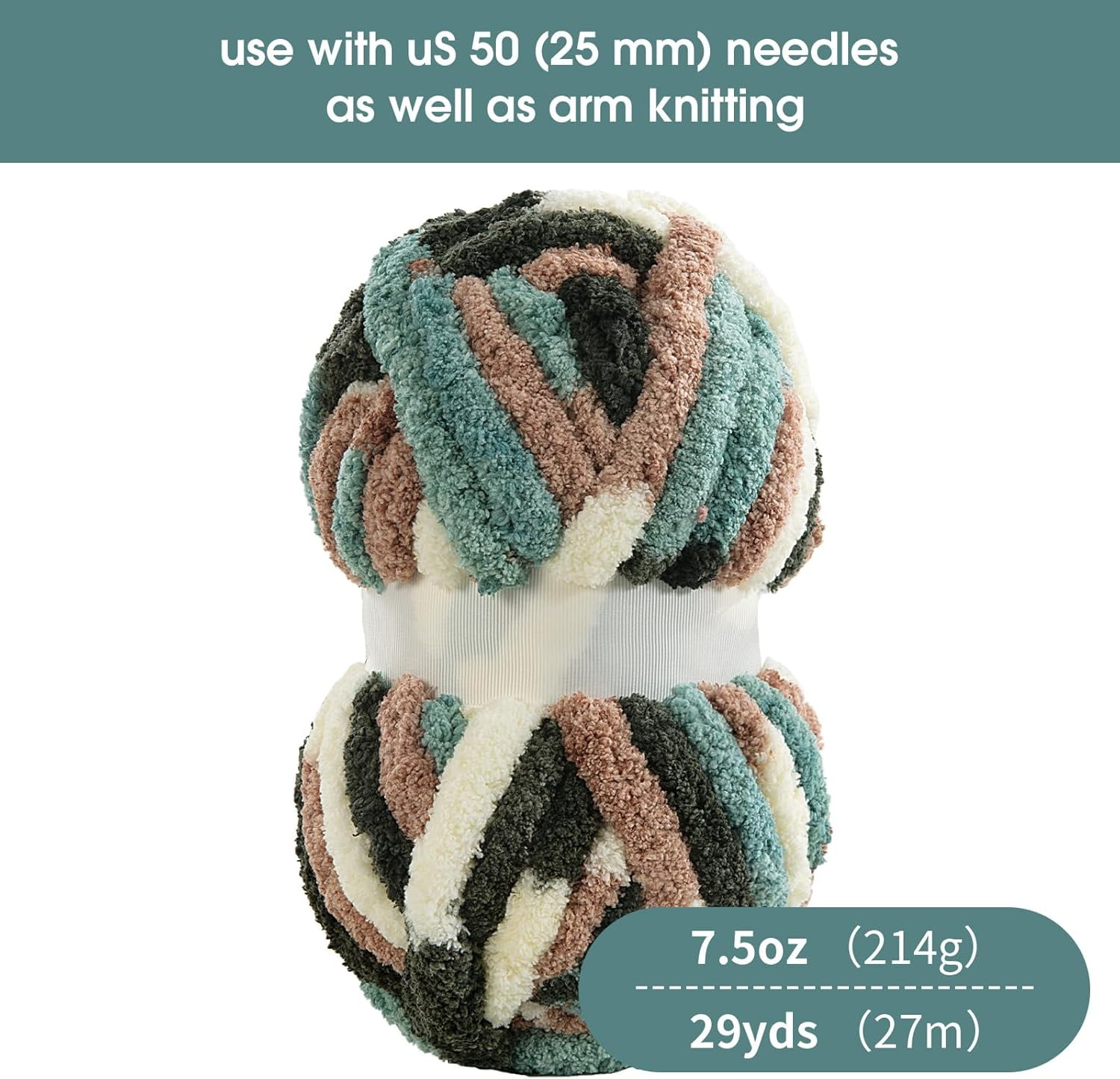 1 Pack Giant Chunky Yarn for Crocheting,Super Bulky Large Soft Fluffy ...