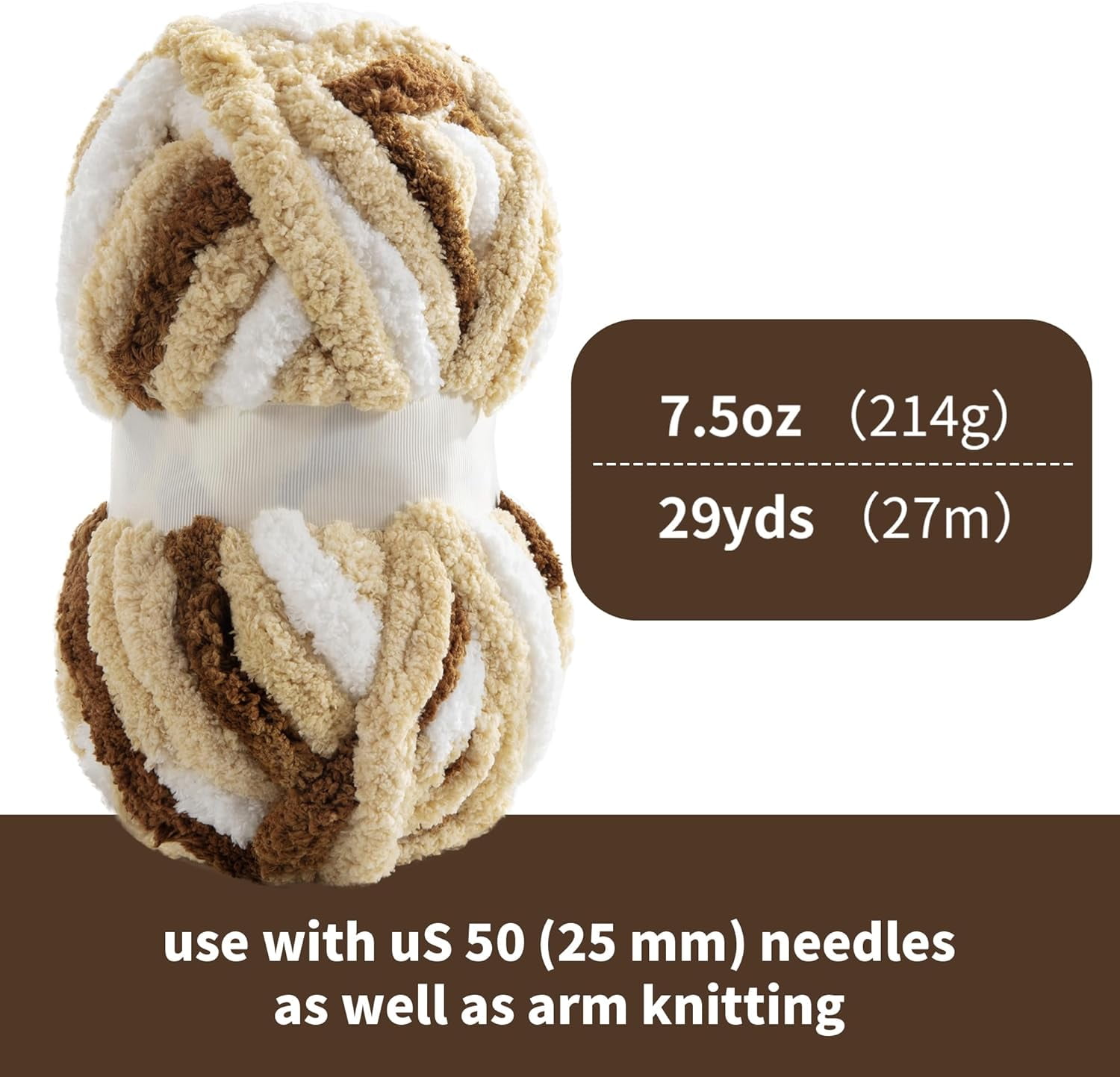 1 Pack Giant Chunky Yarn for Crocheting,Super Bulky Large Soft Fluffy ...