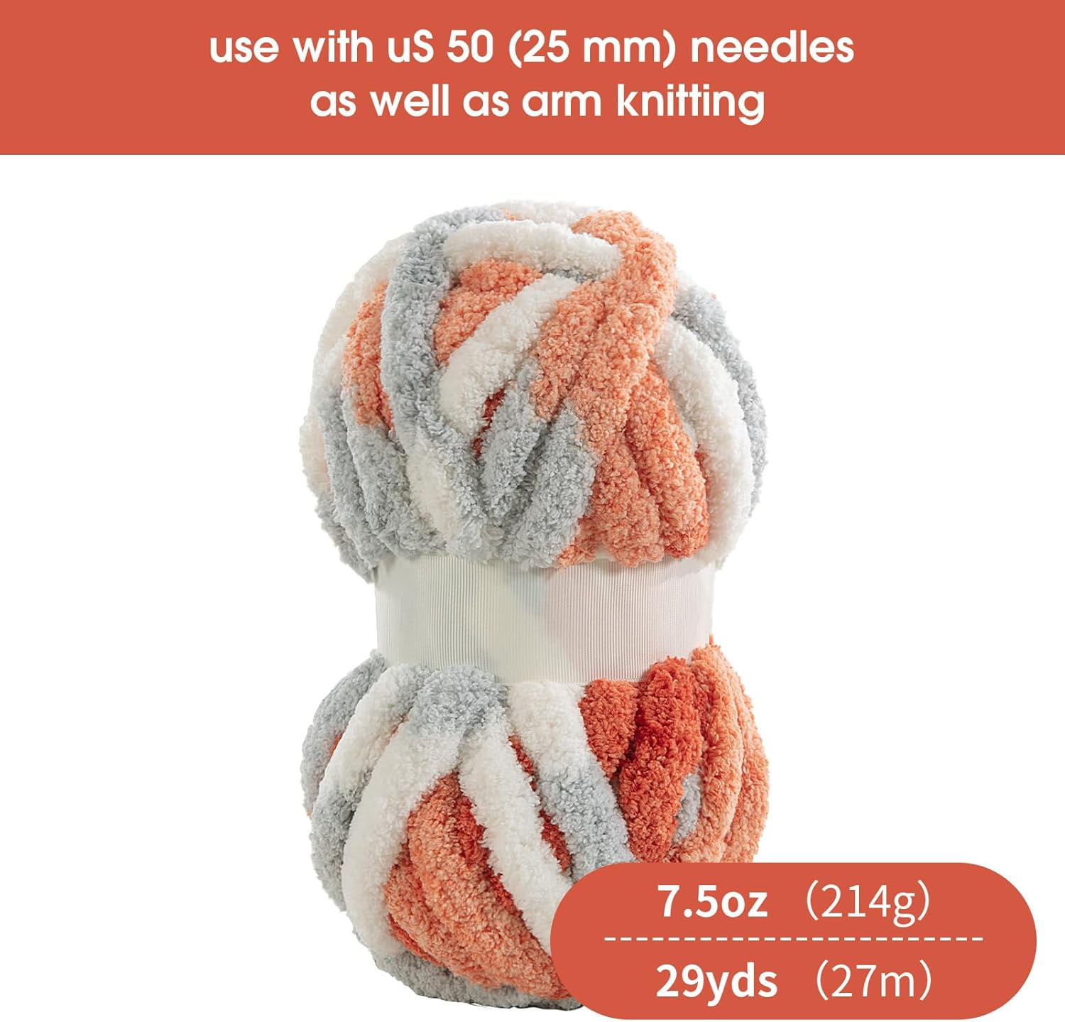 1 Pack Giant Chunky Yarn for Crocheting,Super Bulky Large Soft Fluffy ...