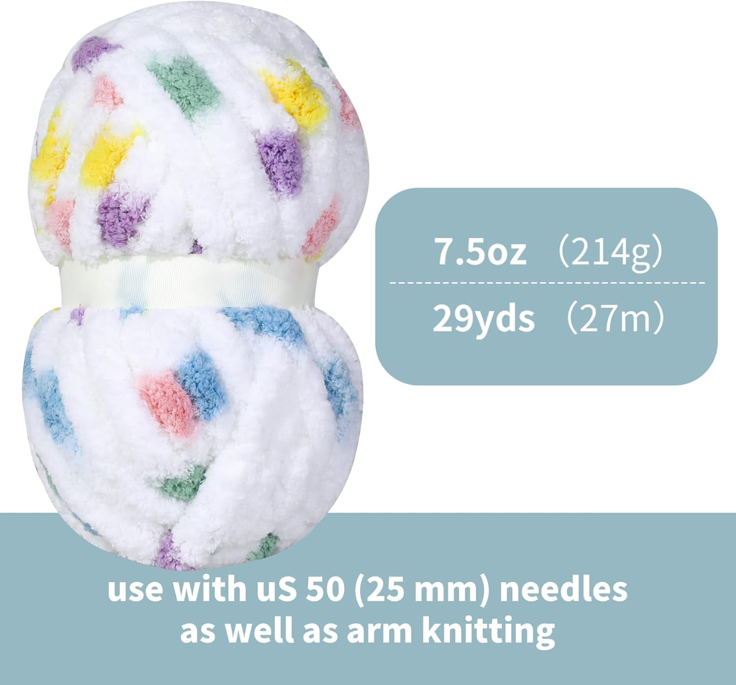 1 Pack Giant Chunky Yarn for Crocheting,Super Bulky Large Soft Fluffy ...