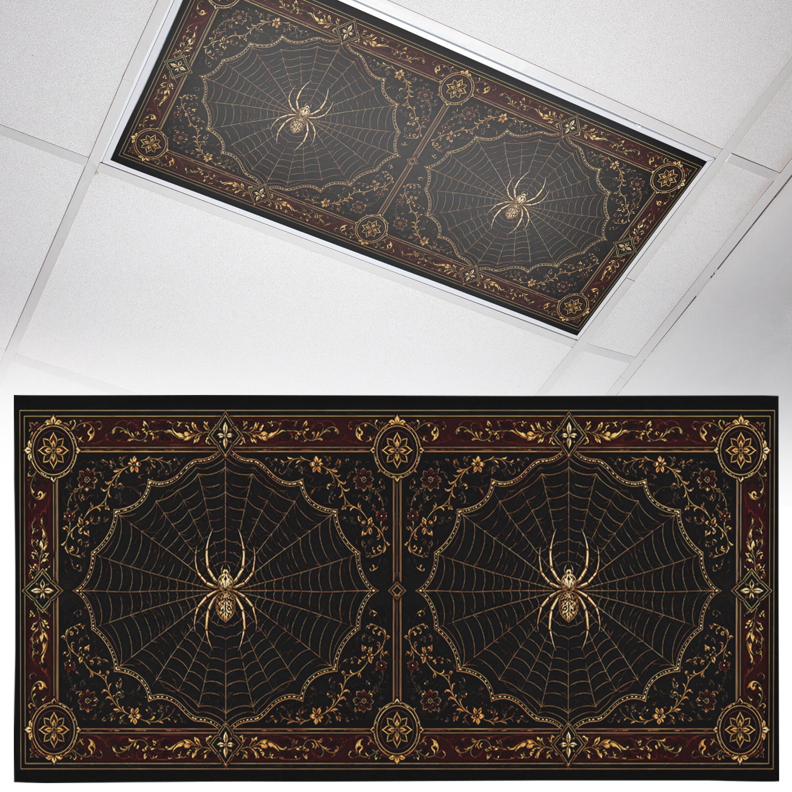 1 Pack Golden Spiders Fluorescent Light Covers for Ceiling Lights ...