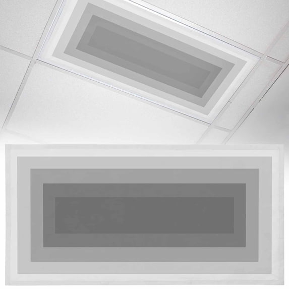 1 Pack Gray Gradient Squares Fluorescent Light Covers for Ceiling ...