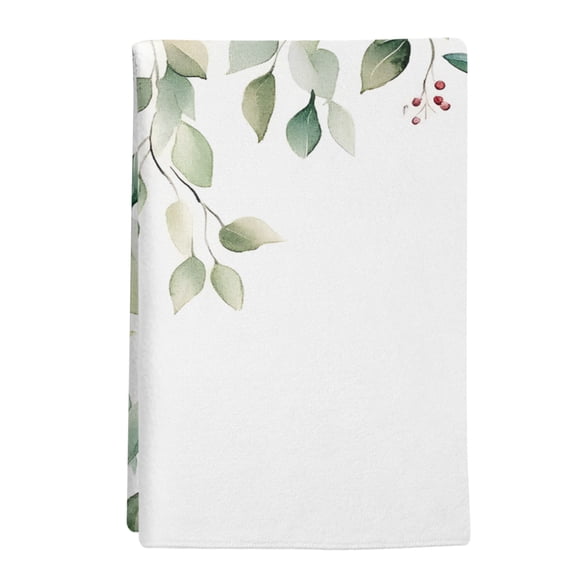 1 Pack Green Eucalyptus Kitchen Towels Leaf Red Fruit Rustic Watercolor ...