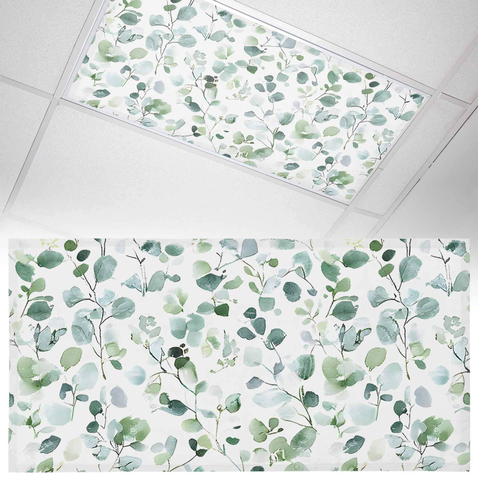1 Pack Green Plant Fluorescent Light Covers for Ceiling Lights ...