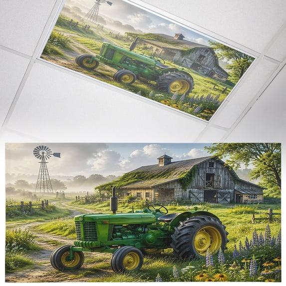 1 Pack Green Tractor Fluorescent Light Covers for Ceiling Lights ...