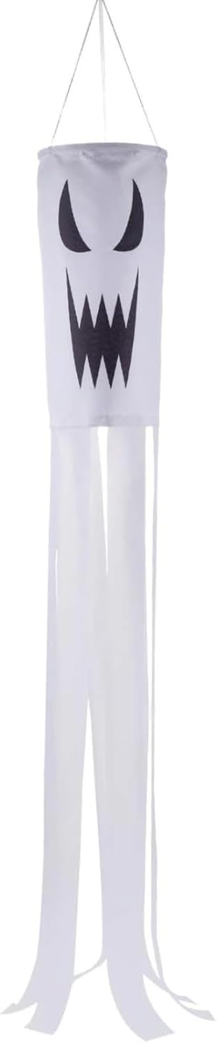 1 Pack Halloween Ghost Windsock Flag with Lights, 15.75 Inch Glow in ...