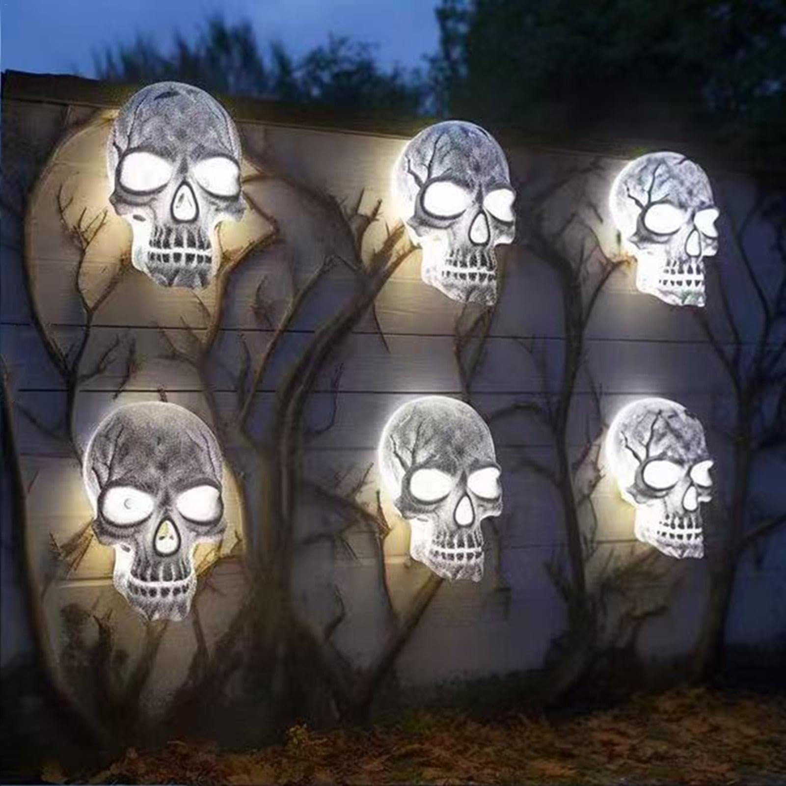 1 Pack Halloween Solar Skull Lights,Outdoor Skull Lamp LED,Skull ...