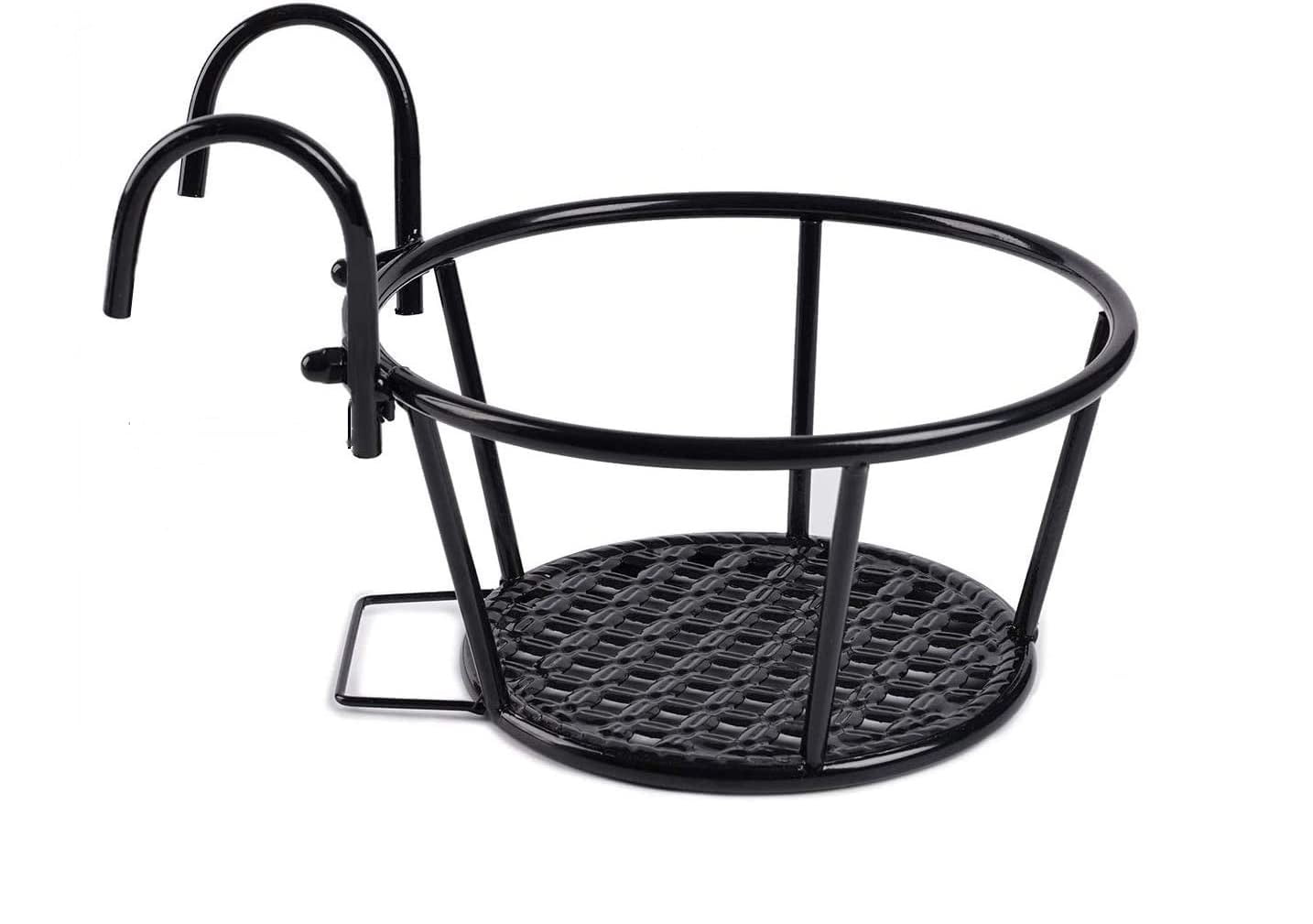 1 Pack Hanging Railing Planter Flower Pot Holder, Plant Holder Metal ...