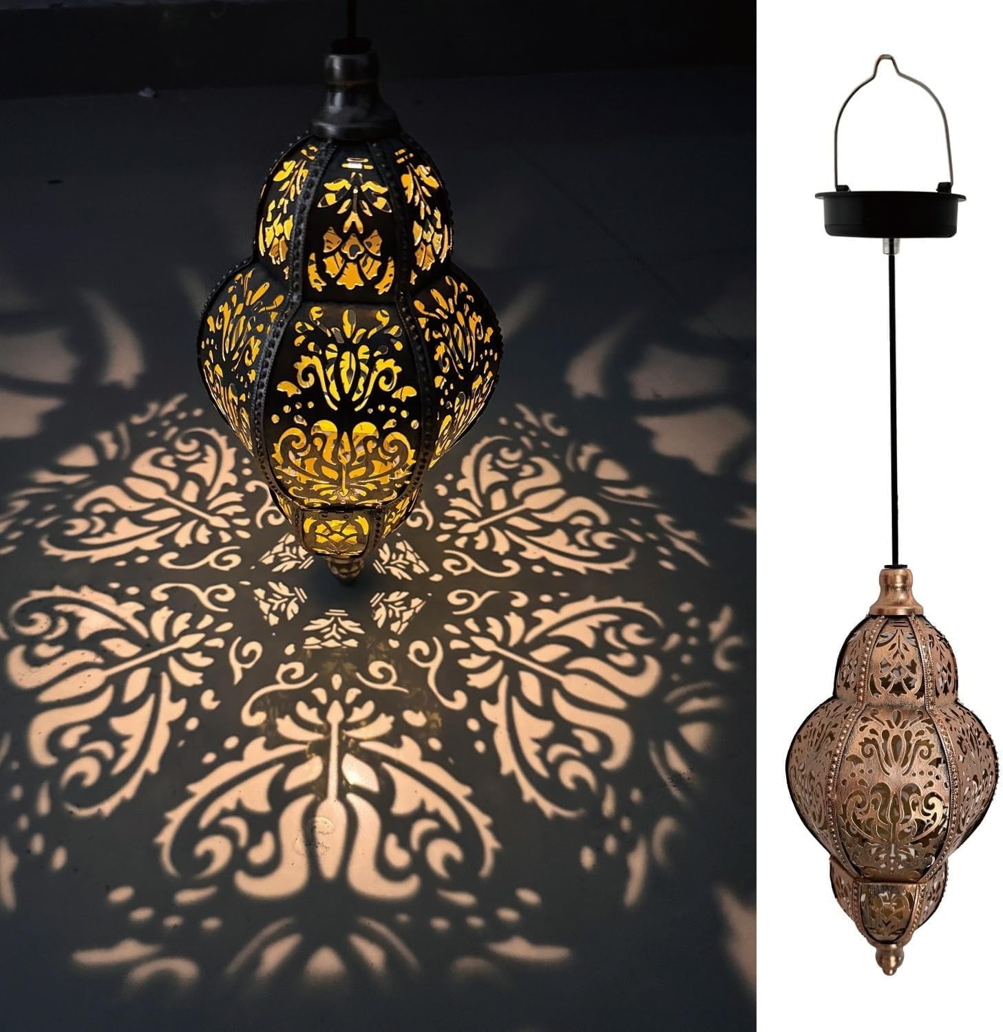 1 Pack Hanging Solar Lantern Outdoor Decor, Moroccan Solar Lights for ...