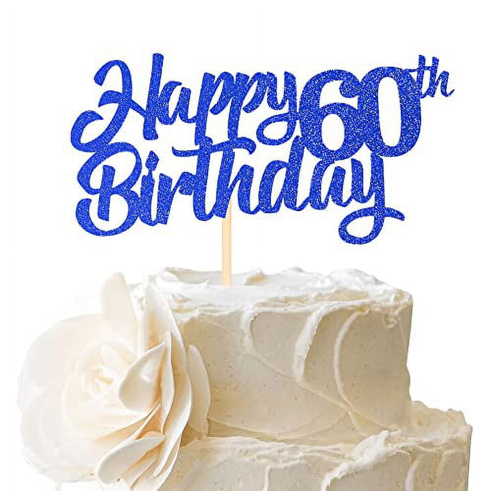 1 Pack Happy 60th .. Birthday Cake Topper Glitter .. 60th Birthday Cake ...