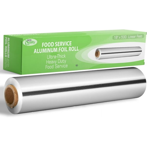 [1 Pack] Heavy Duty Food Service Aluminum Foil Roll (18 inch x 500 FT ...