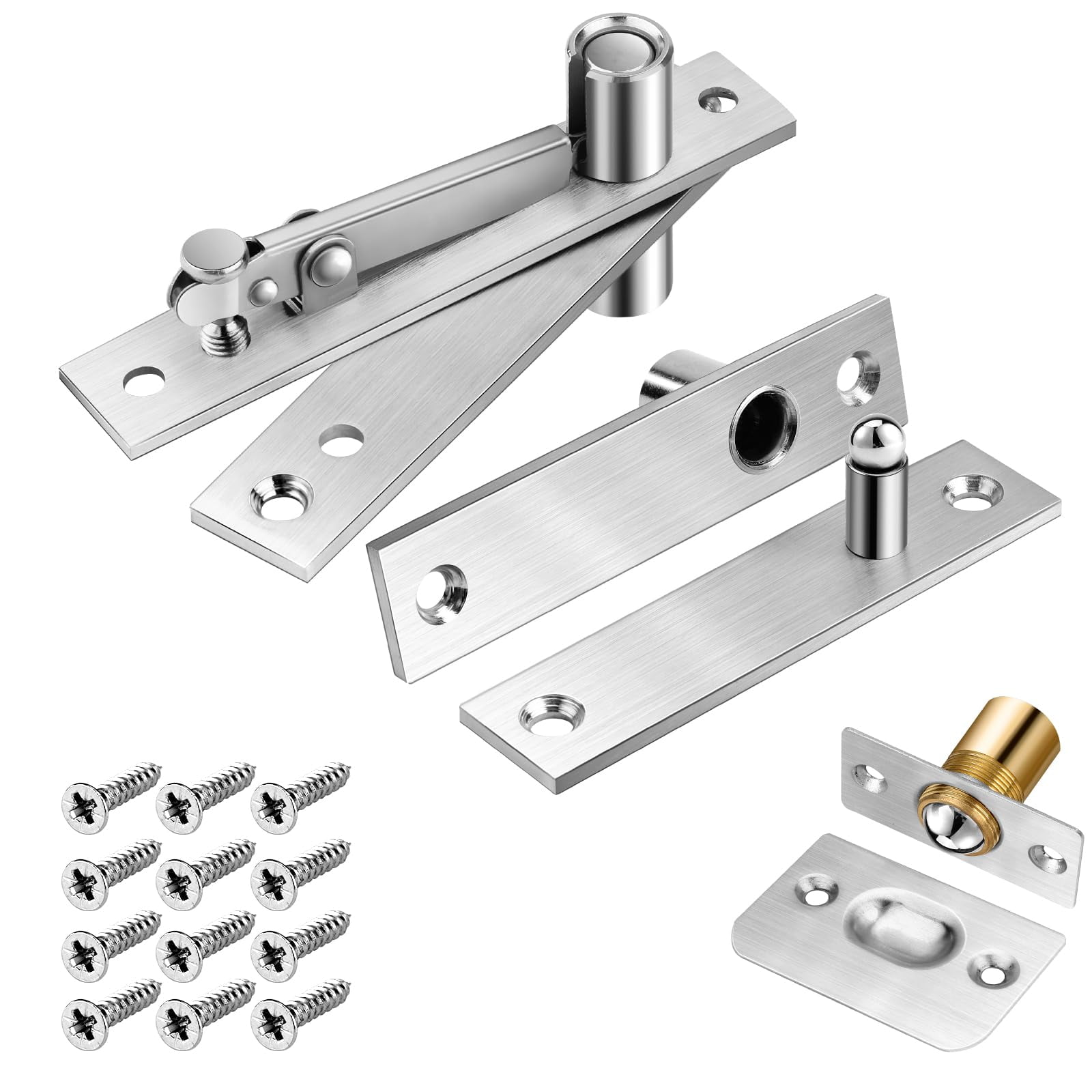 1 Pack | Heavy Duty Pivot Hinge Set with Door Ball Catch for Wood Door ...
