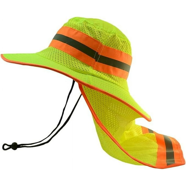 1-Pack Hi-Vis Reflective Work Safety Boonie Wide Brim Hat High ...