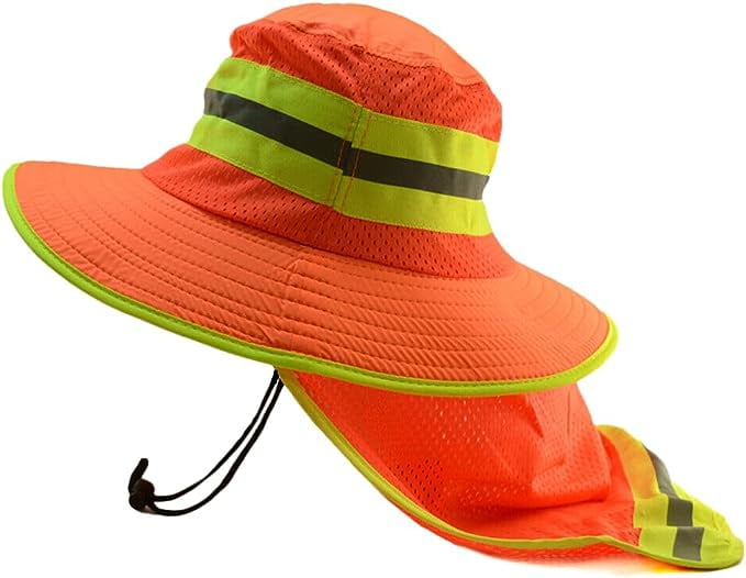 1-Pack Hi-Vis Reflective Work Safety Boonie Wide Brim Hat High ...