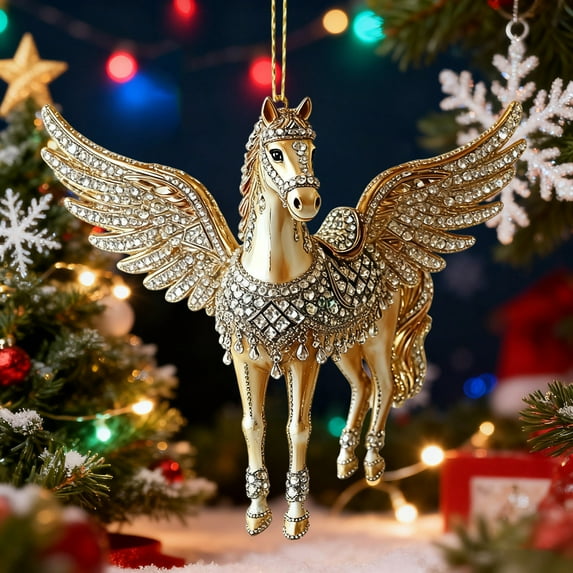 1 Pack Horse Christmas Ornaments - Rhinestone Acrylic Horse Tree ...