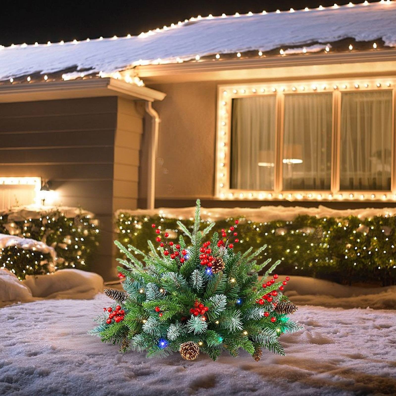 1 Pack Ideaplaned Pre-Lit Artificial Christmas Tree Urn Filler ...