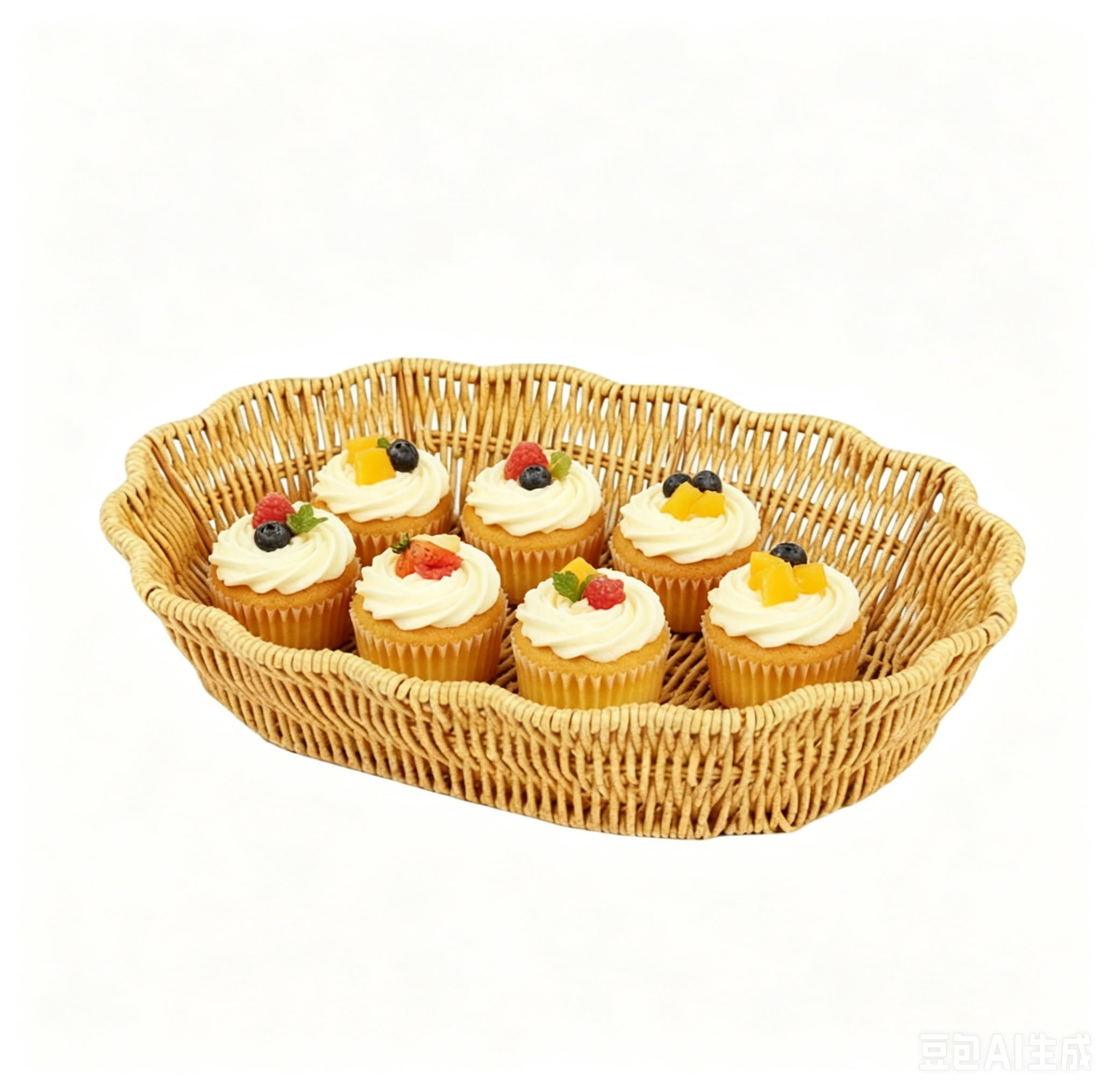 1 Pack Imitation Rattan Woven Bread Baskets, TGY 9.84 Inch Wicker Fruit ...