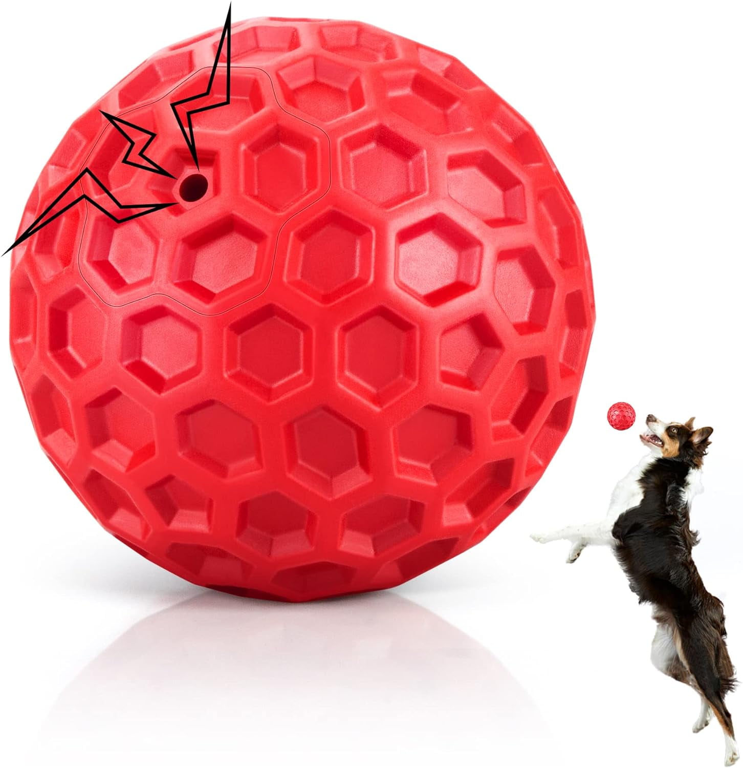 1 Pack Indestructible Squeaky Dog Ball, Relieves Anxiety, Cleans Teeth ...