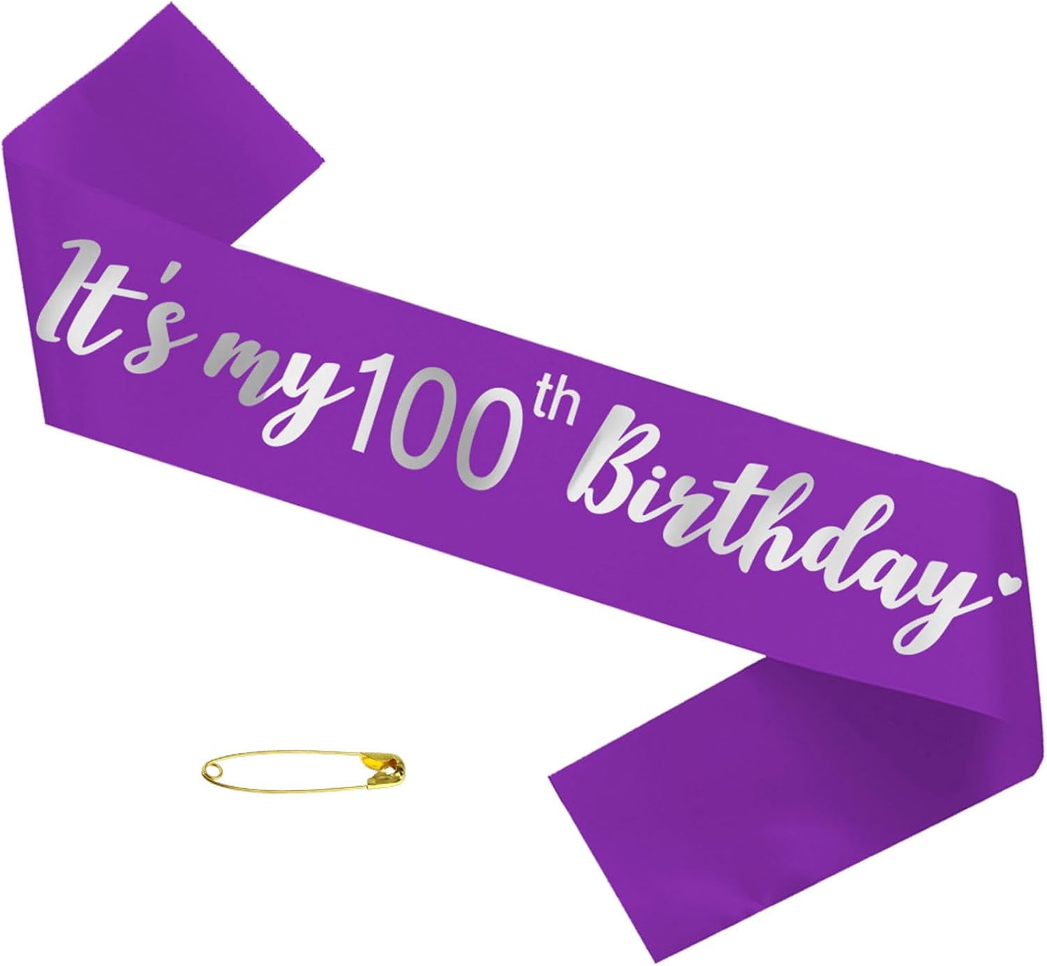 1 Pack It's My 100th Birthday Sash, Black Satin with Silver Foil ...