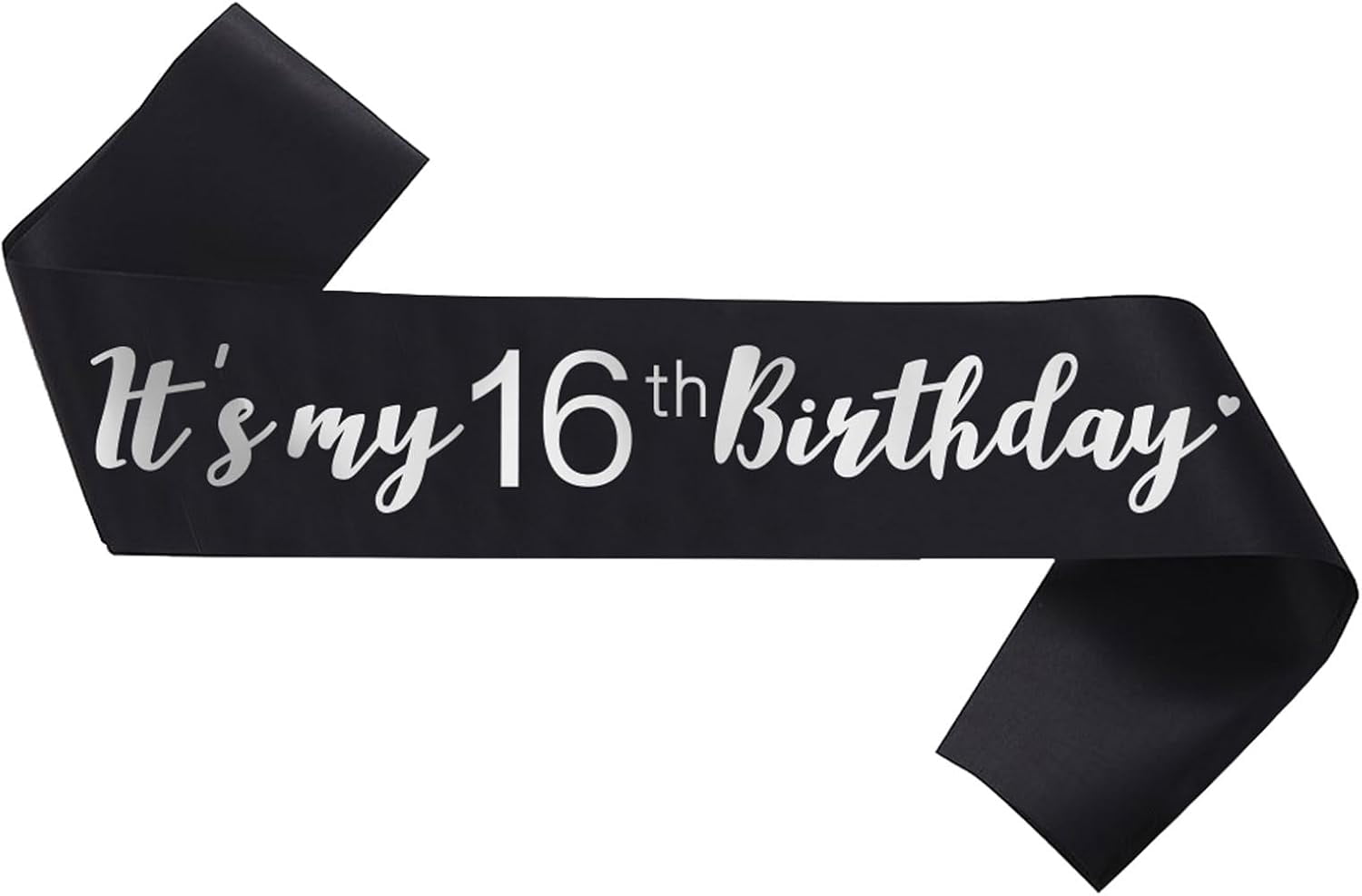 1 Pack It's My 16th Birthday Sash, Black Satin with Silver Foil ...