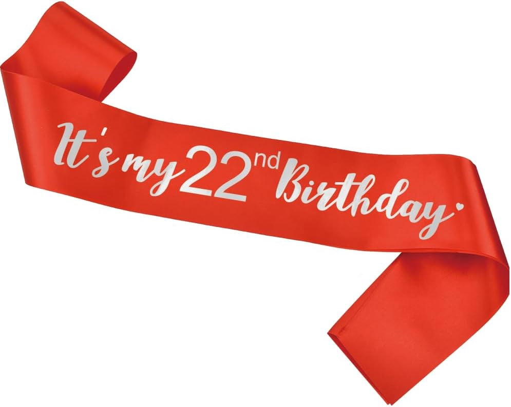 1 Pack It's My 22nd Birthday Sash, Blush Pink Satin with Rose Gold Foil ...