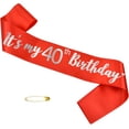1 Pack It's My 40th Birthday Sash, White Satin with Gold Foil Lettering ...