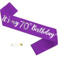 1 Pack It's My 70th Birthday Sash, Hot Pink Satin with Silver Foil ...