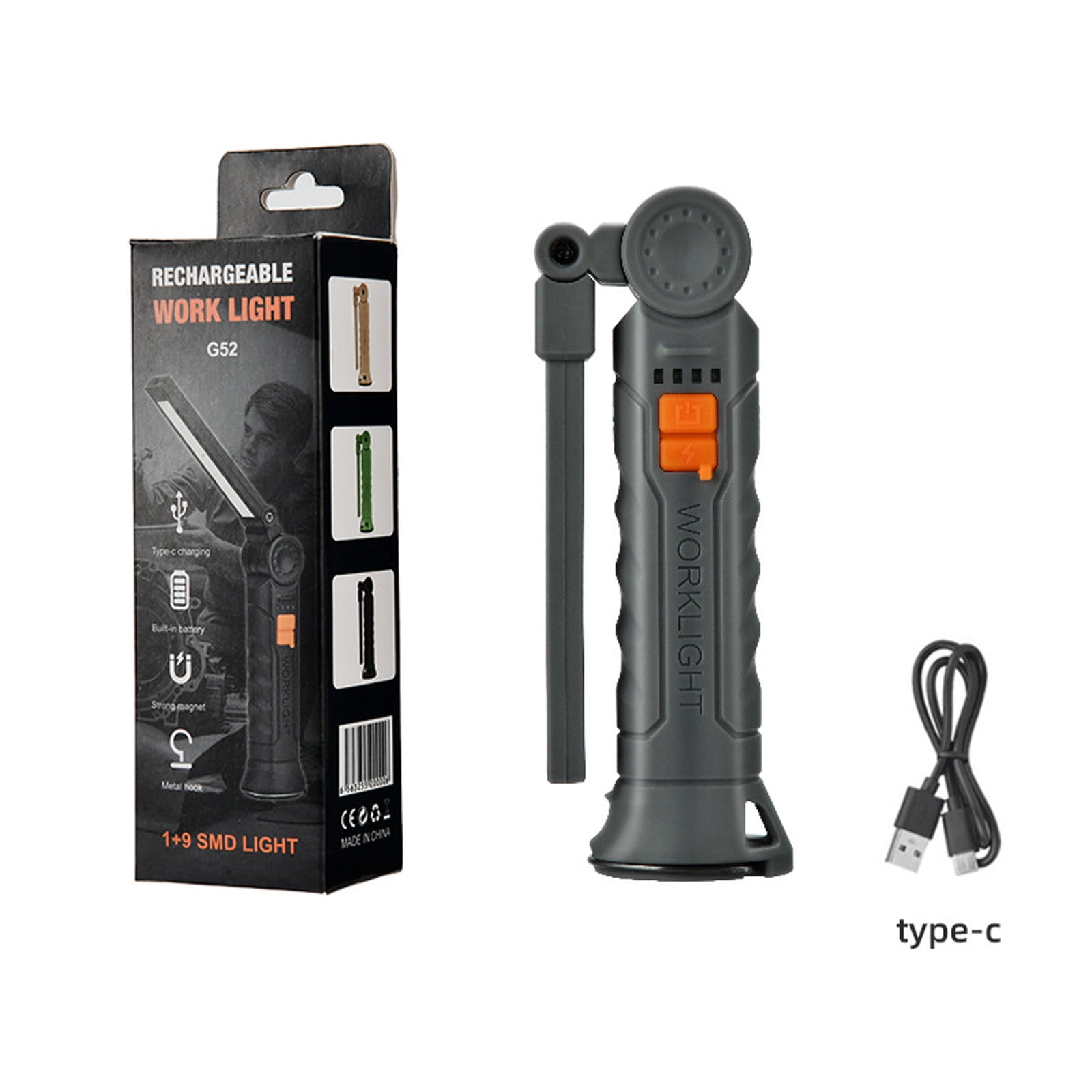 1 Pack LED Work Light, USB Rechargeable COB Light with Magnetic Base ...