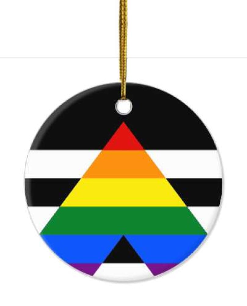1 Pack - LGBTQ+ Ally Pride Flag Ceramic Christmas Ornament and Home ...