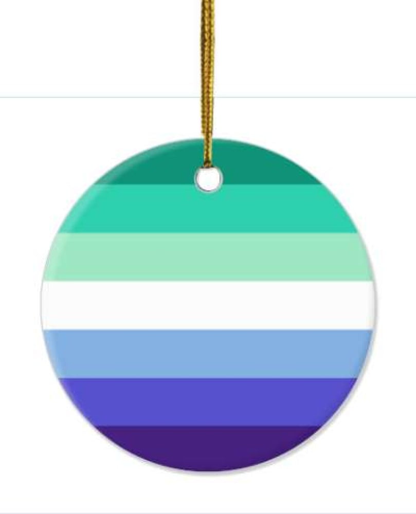 1 Pack - LGBTQ+ Gay Men Pride Flag Ceramic Christmas Ornament and Home ...