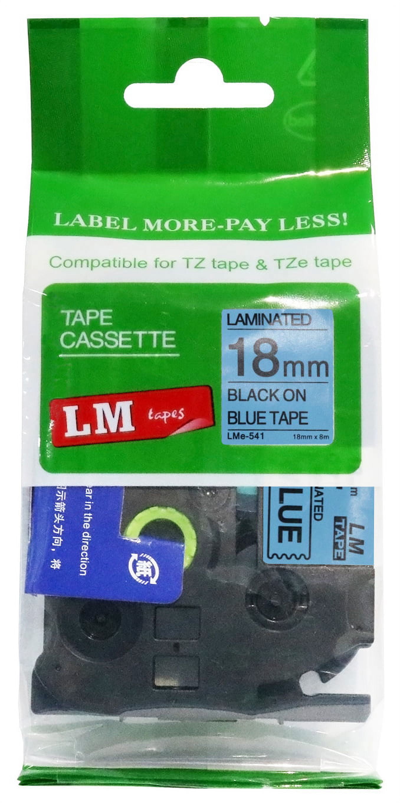 1/Pack LM Tapes - Premium 3/4" Black Print on Blue Label Compatible ...