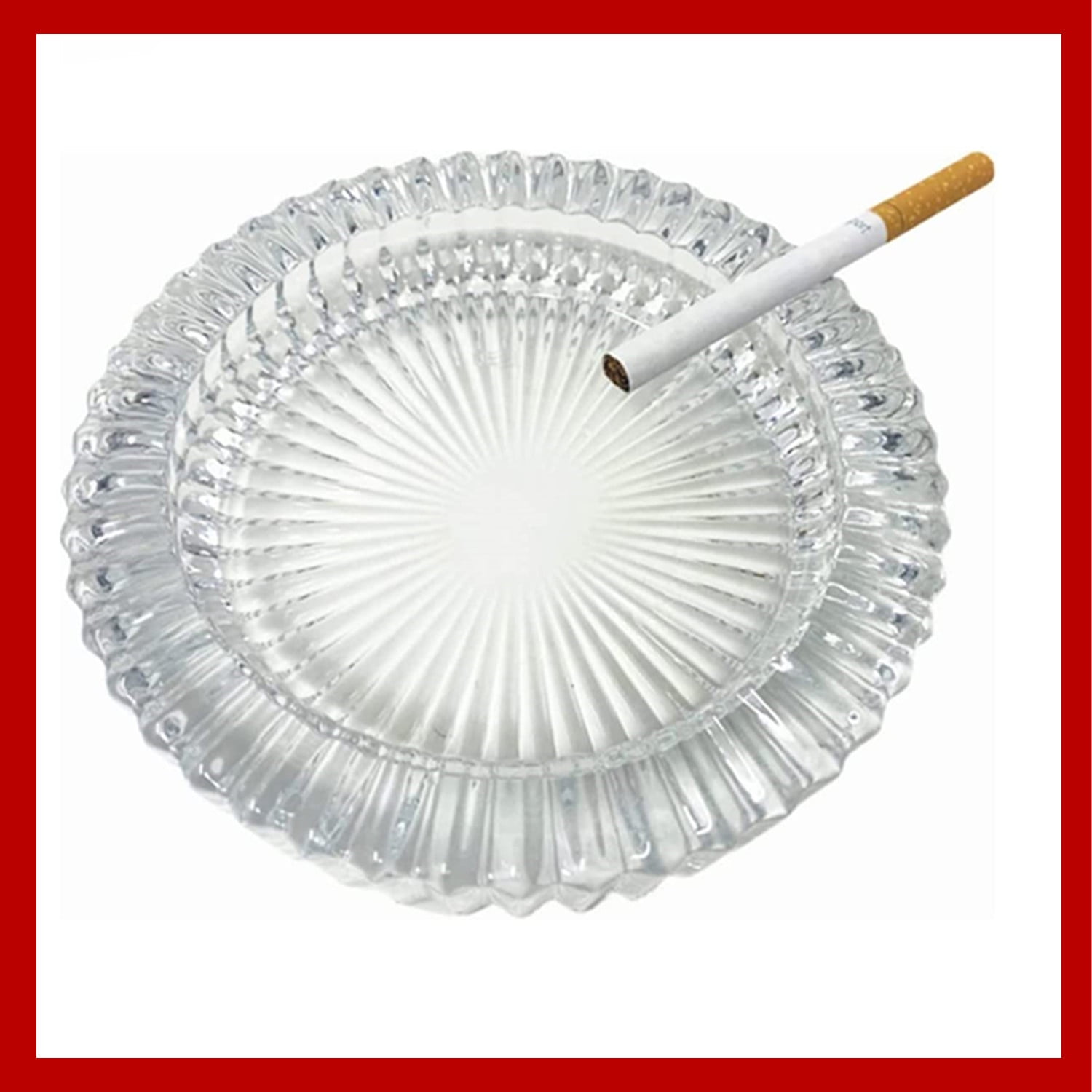 1 Pack Large 6" inch Round Glass Ashtray For Adults, Big Smoking ...
