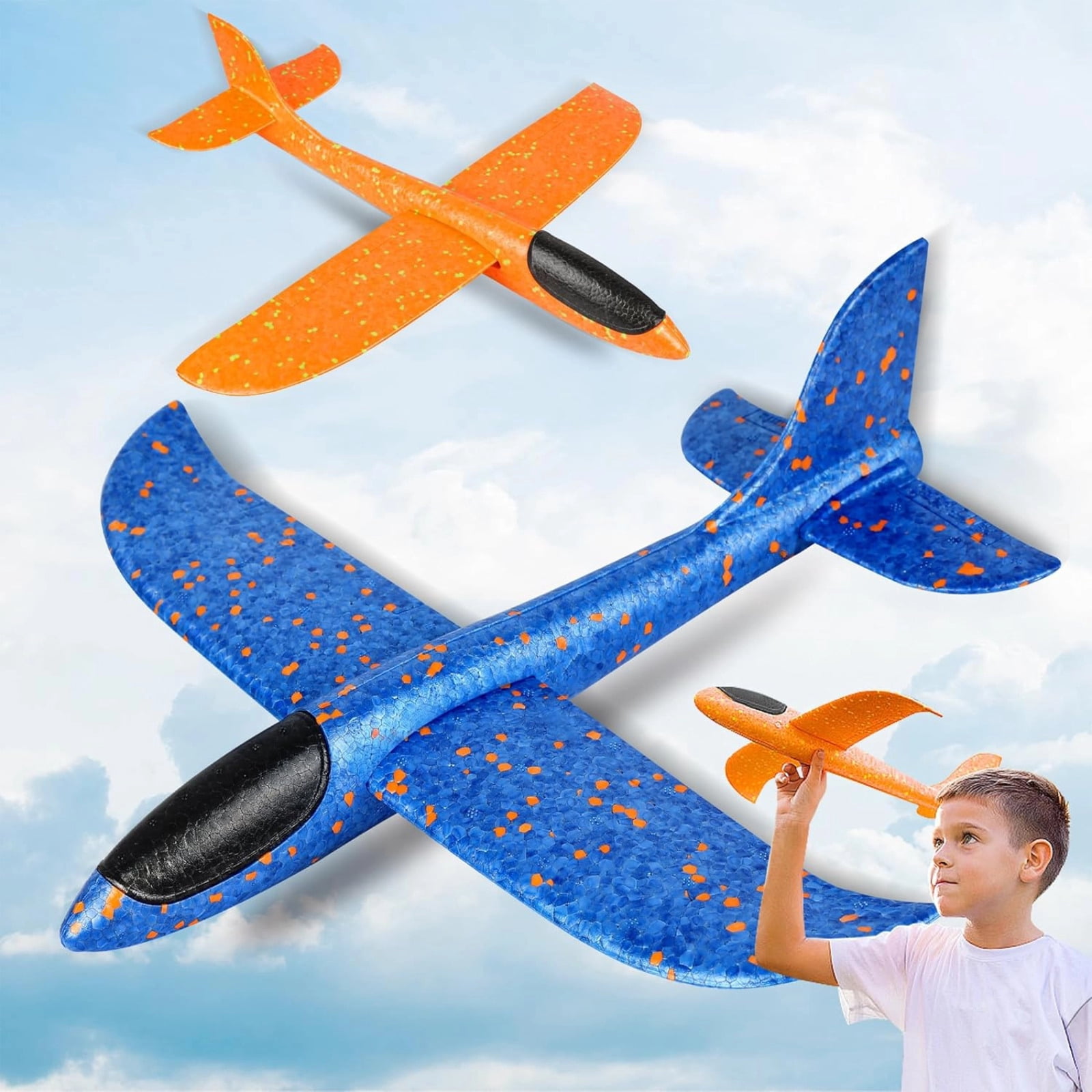 1 Pack Large Foam Airplanes for Kids, 19'' Upgraded Throwing Foam ...