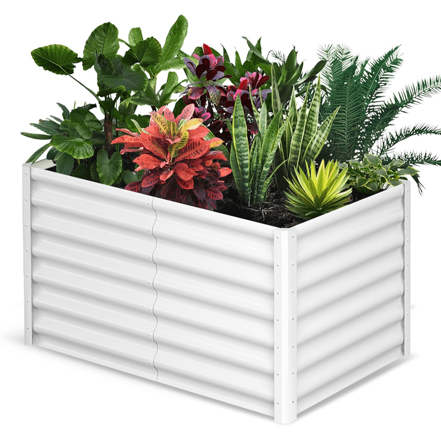 1 Pack Large Raised Garden Bed Kit with Open Base,Outdoor Galvanized ...