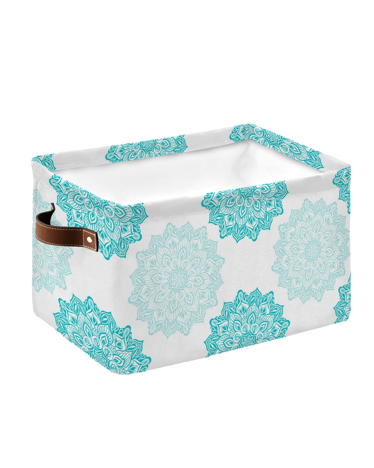 1 Pack Large Storage Baskets Bins Aqua Teal Spring Floral Collapsible ...