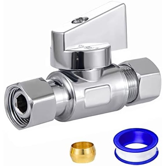 1 Pack Lead-Free Brass Angle Stop Valve 3/8" Comp FIP x 3/8 Inch ...