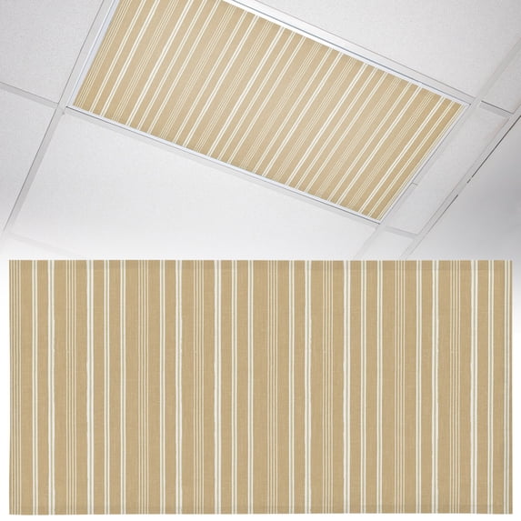 1 Pack Light Brown Striped Fluorescent Light Covers for Ceiling Lights ...