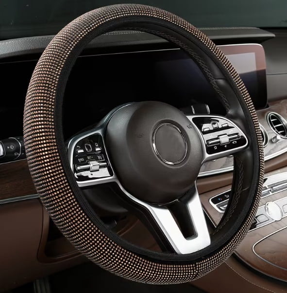 1 Pack - Luxury Shiny Car Steering Wheel Cover - Elastic fit, no inner ...