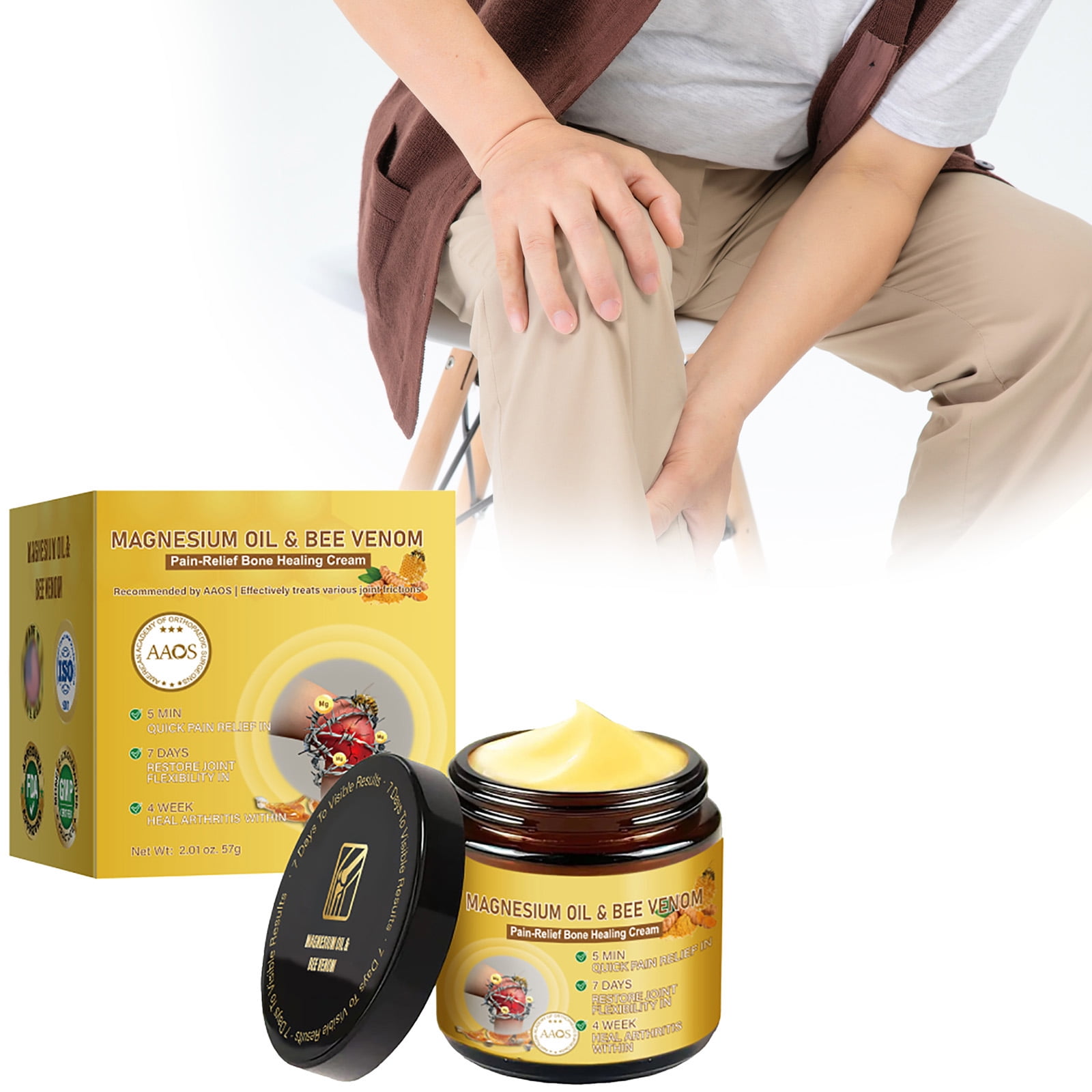 1 Pack Magnesium Oil & BeeVénom Pain-Relief Bone Healing Cream ...