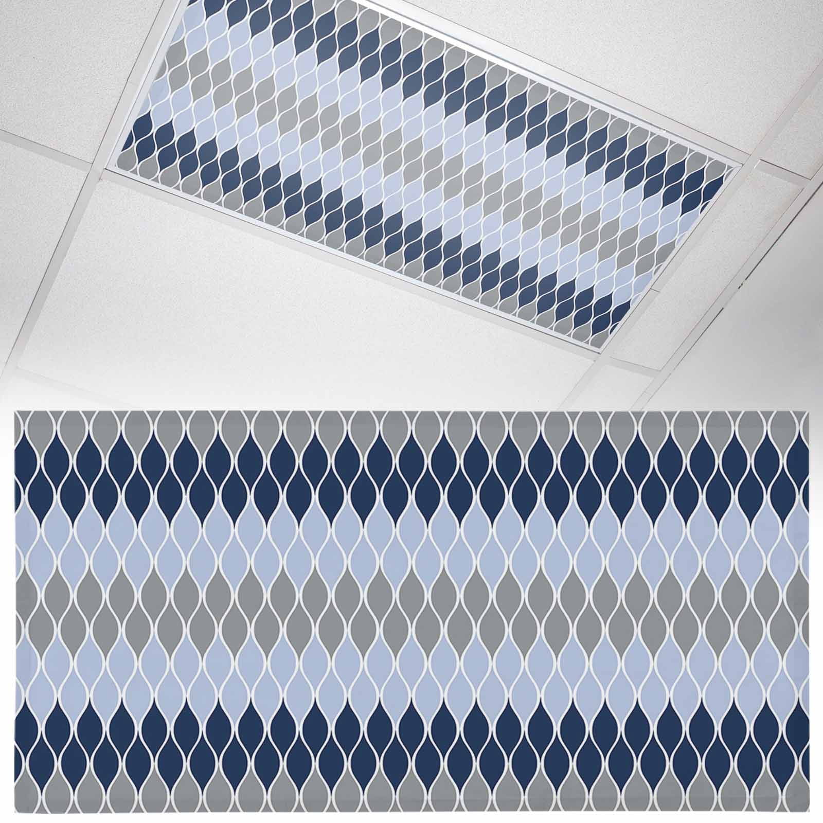 1 Pack Magnetic Fluorescent Light Covers 2x4 Ft, Blue Navy Grey ...