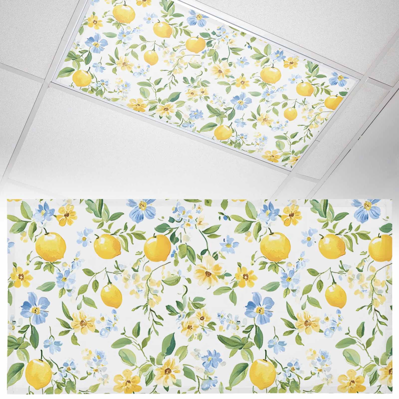 1 Pack Magnetic Fluorescent Light Covers, 2x4 Ft, Country Lemon with ...