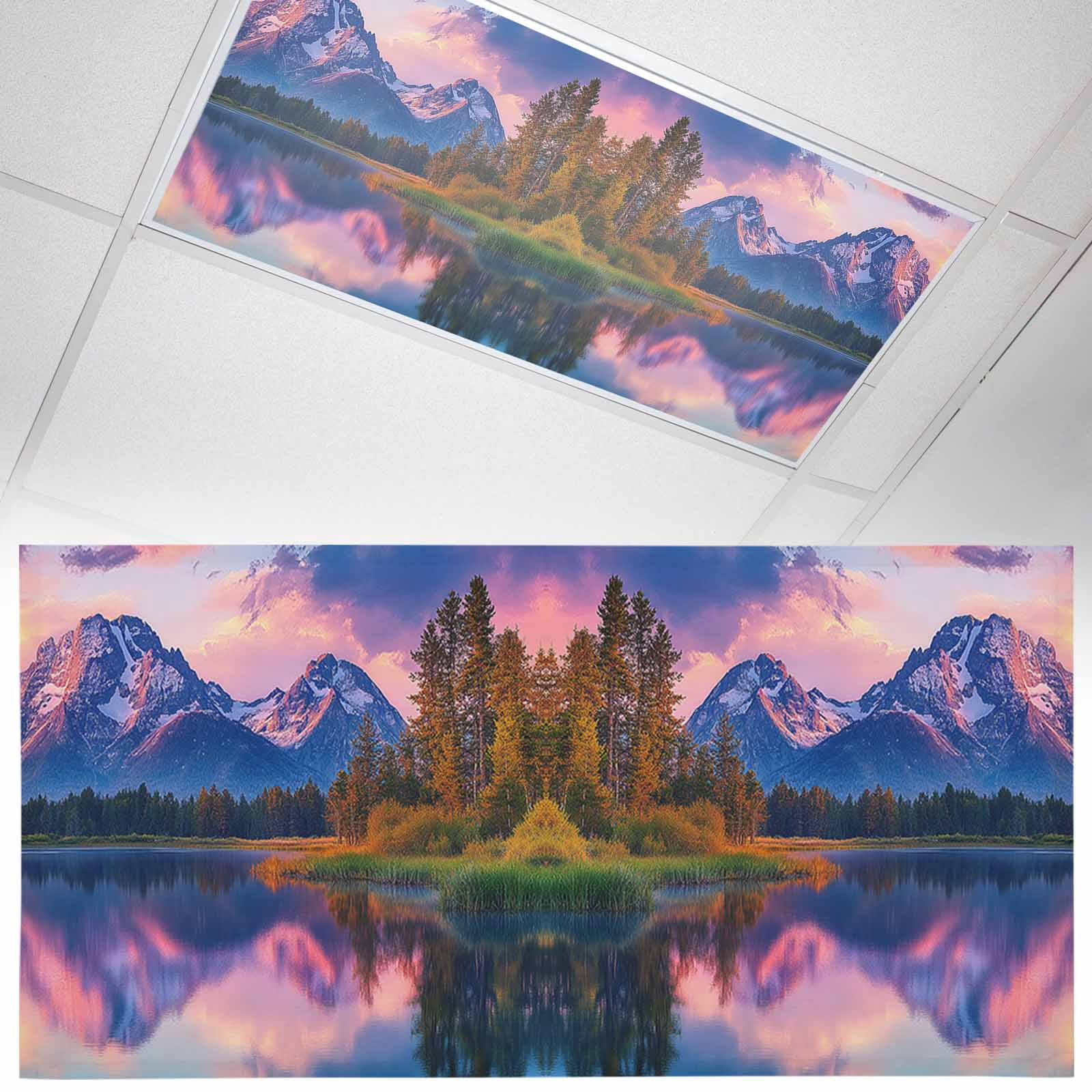 1 Pack Magnetic Fluorescent Light Covers, 2x4 Ft, Landscape Sky Modern ...