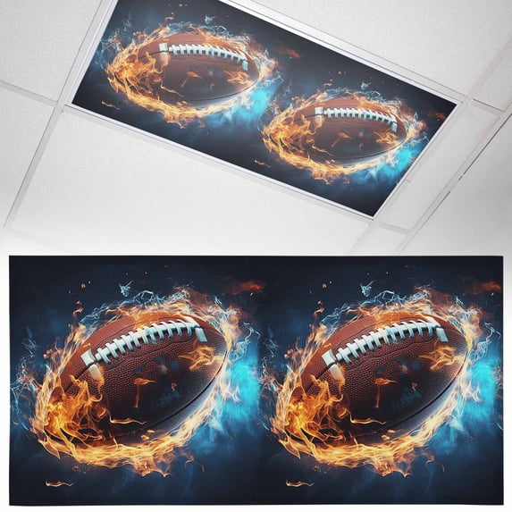 1 Pack Magnetic Fluorescent Light Covers 2x4 Ft, Sport Football with ...