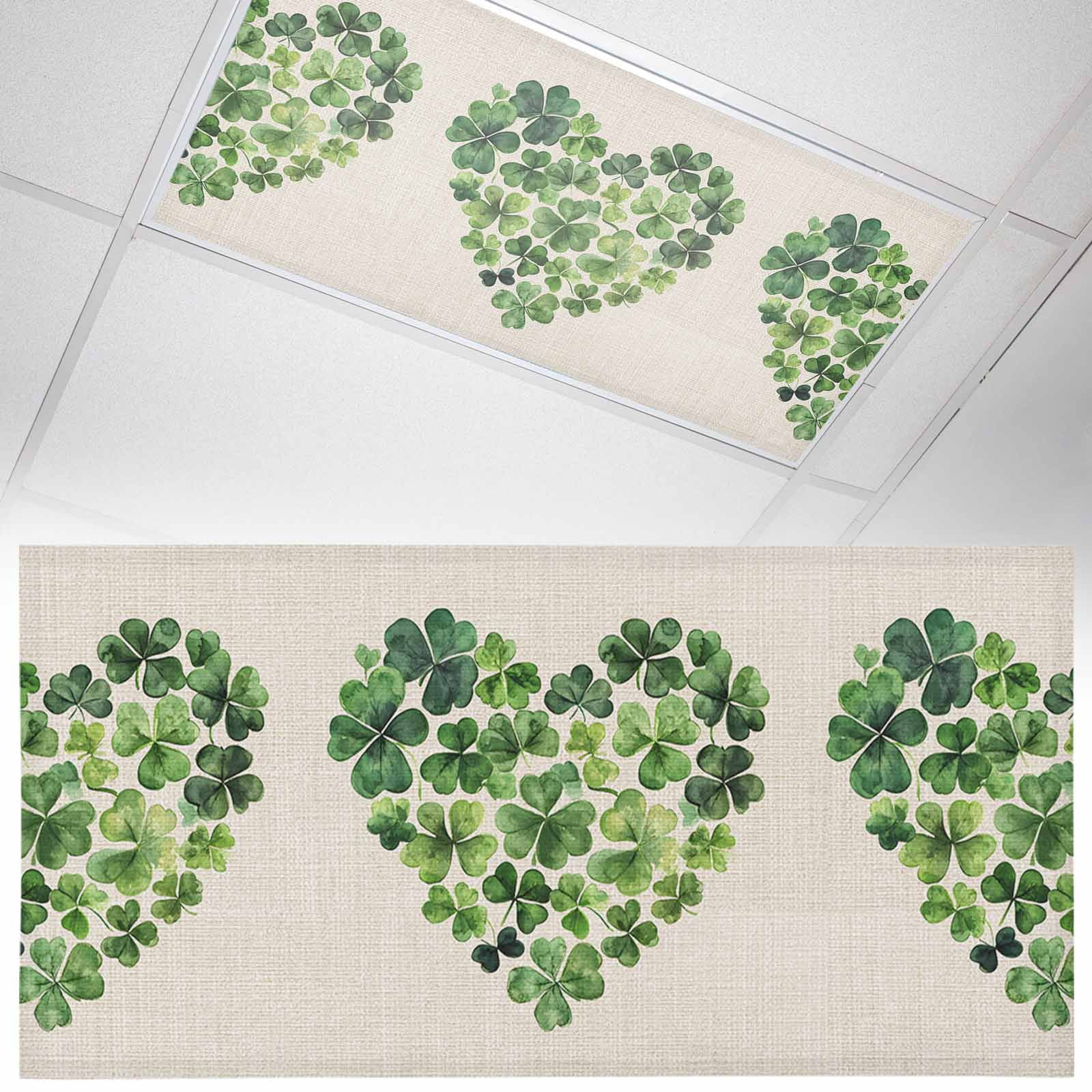 1 Pack Magnetic Fluorescent Light Covers, 2x4 Ft, St. Patrick's Day ...